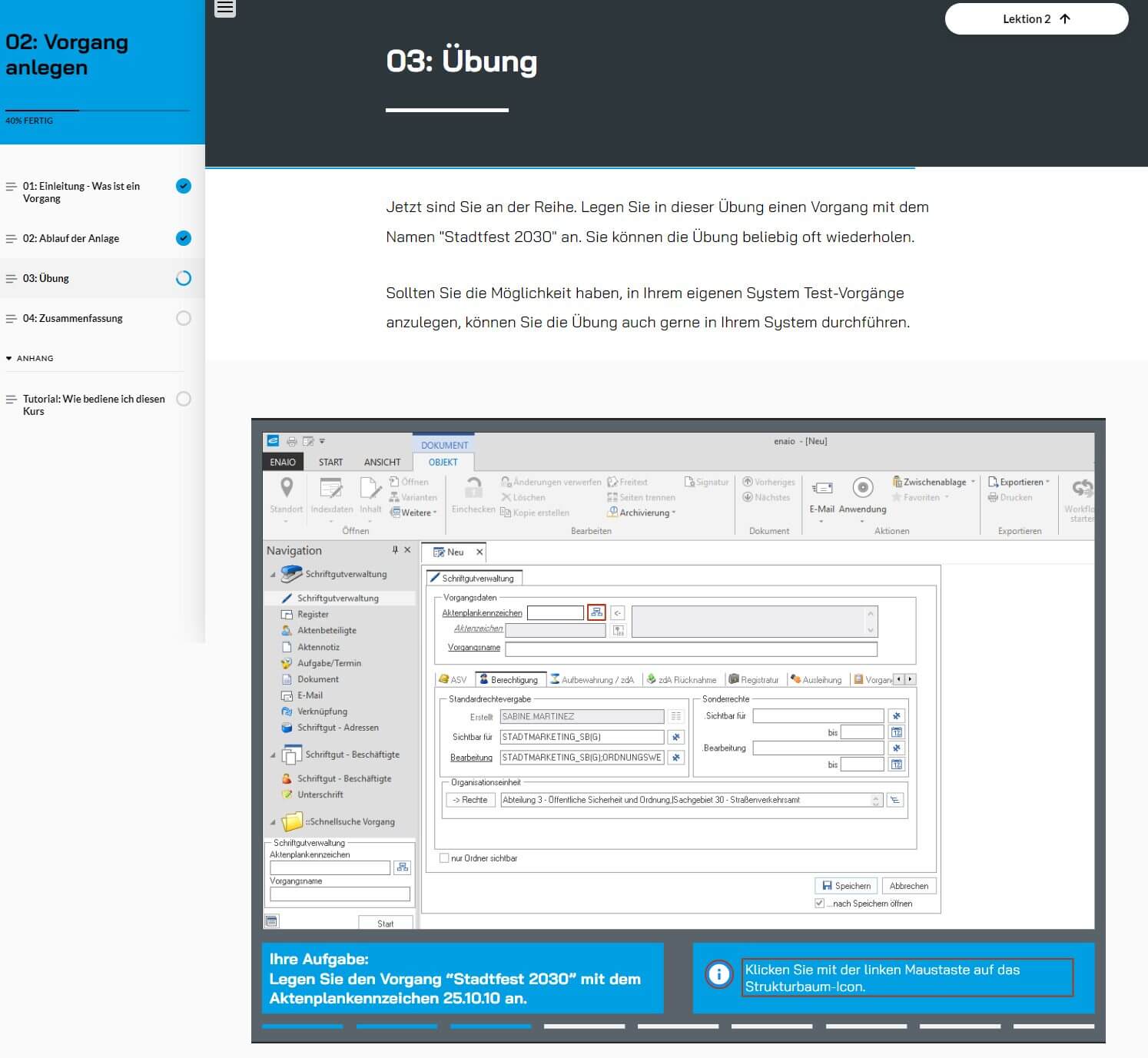 E-Learning Plattform für enaio®