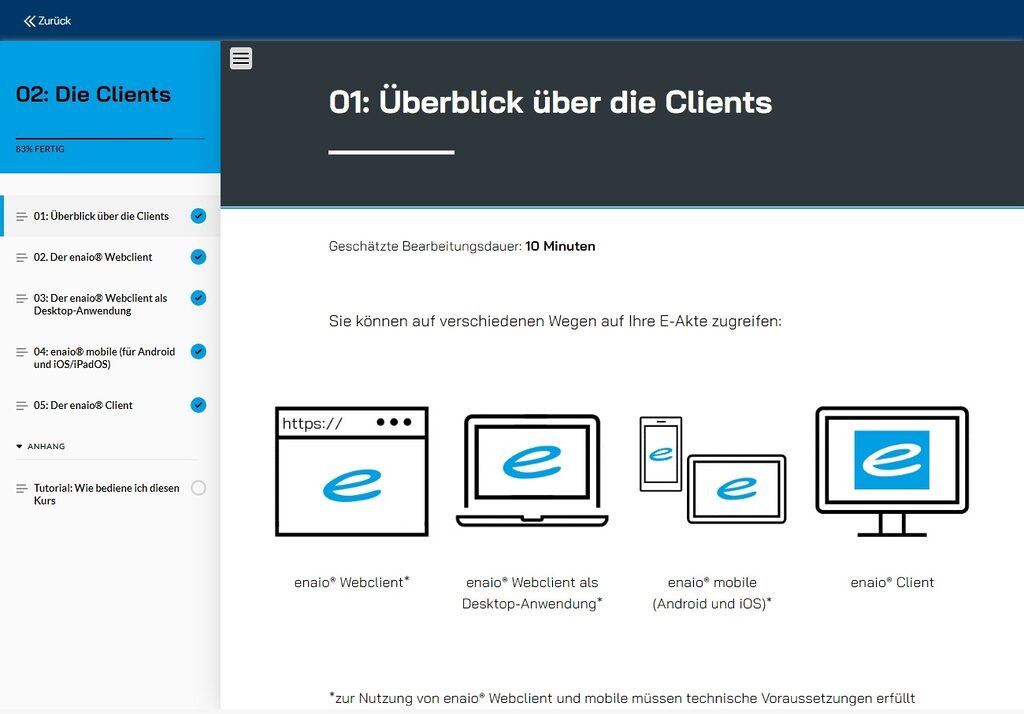 E-Learning Plattform für enaio®